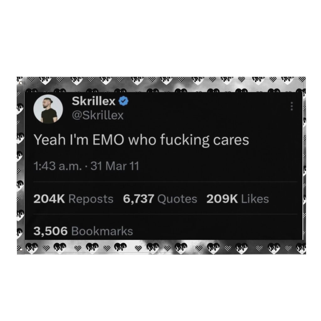 Skrillex Flag | Yeah Im Emo Who Cares Festival Totem - Shadowed Spirits ...